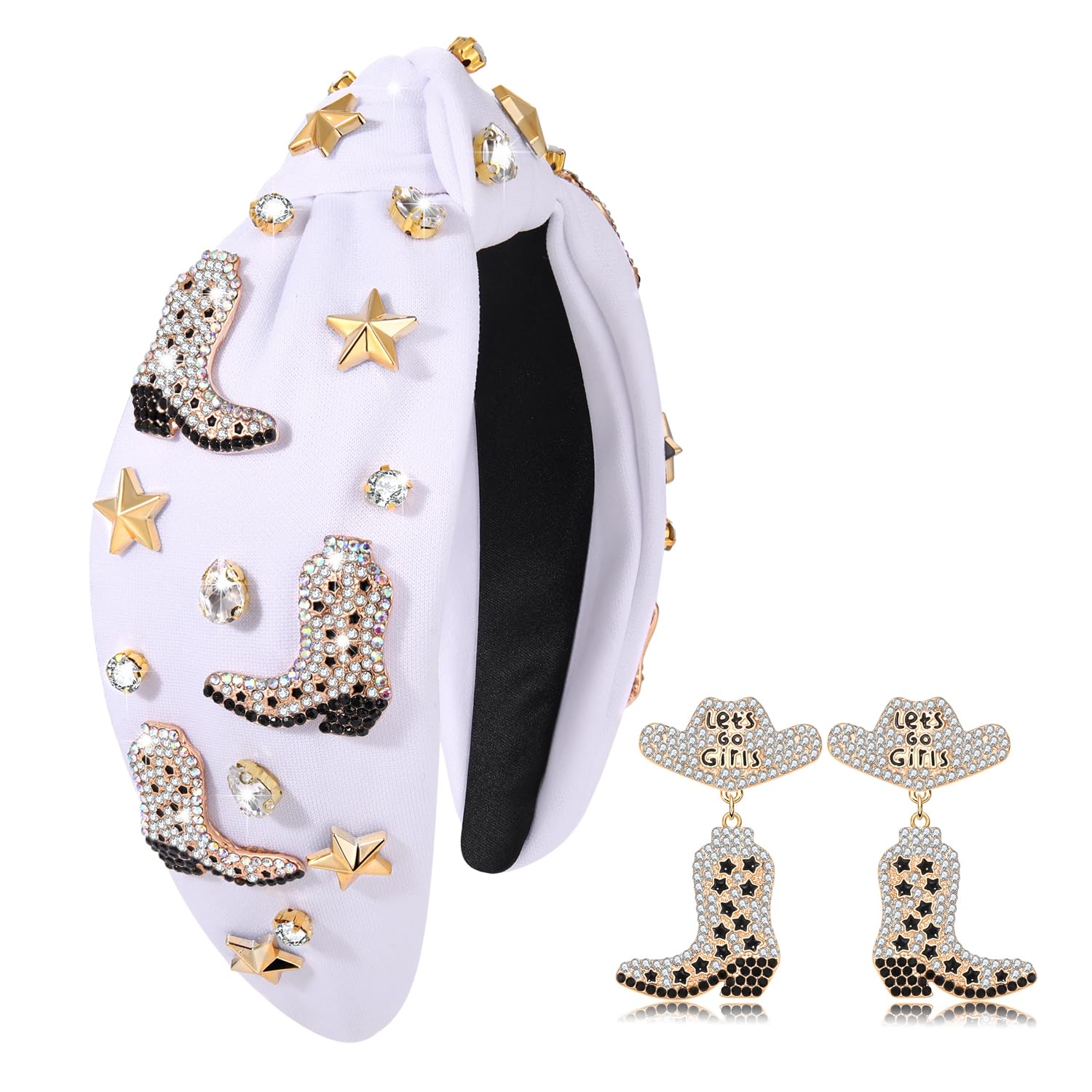 Amazon.com : Western Cowgirl Knotted Headband Sparkly Rhinestone ...