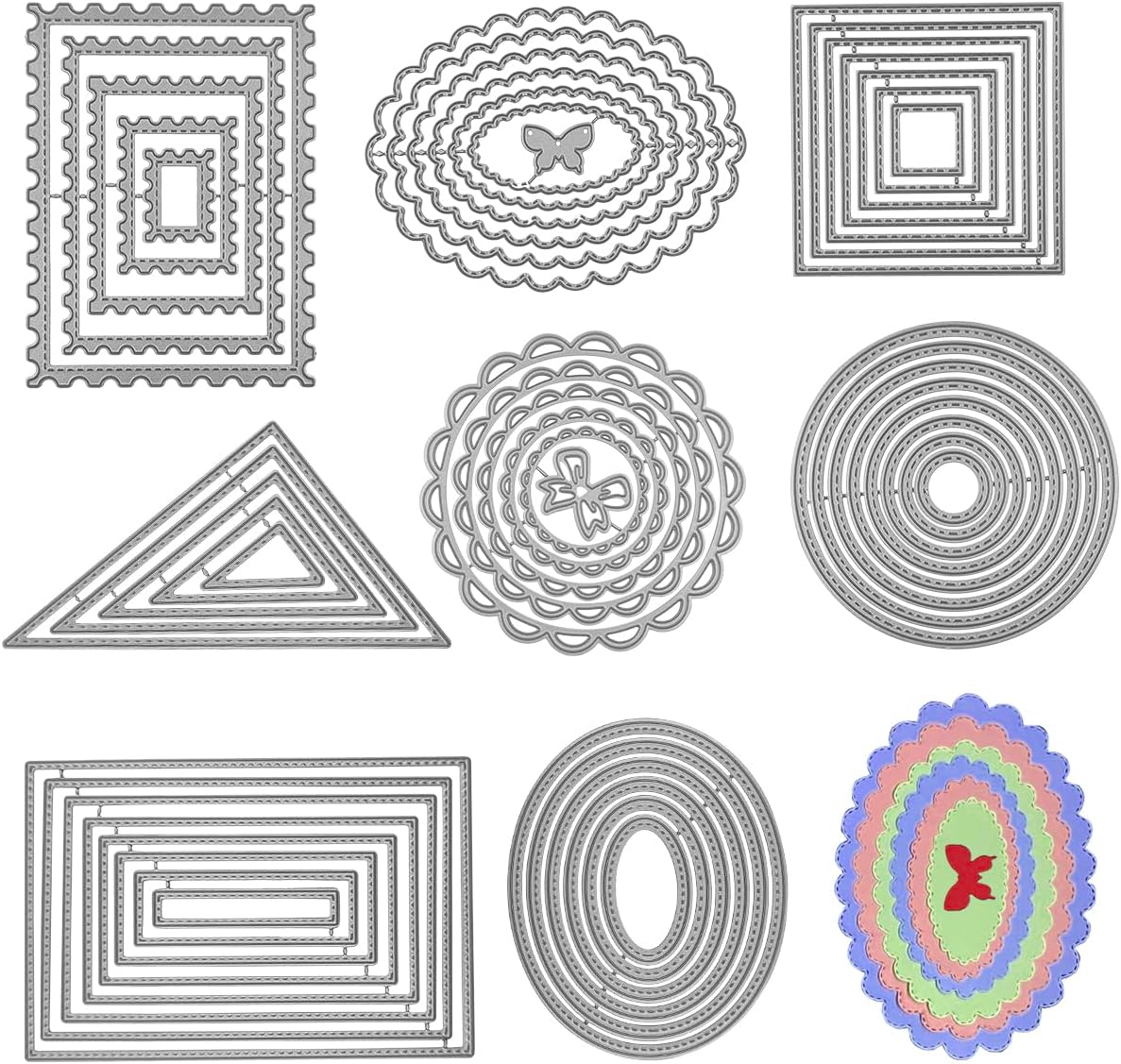 Amazon.com: Lace Round Circle Cutting Dies,5 Pcs Round Frame Die Cuts ...