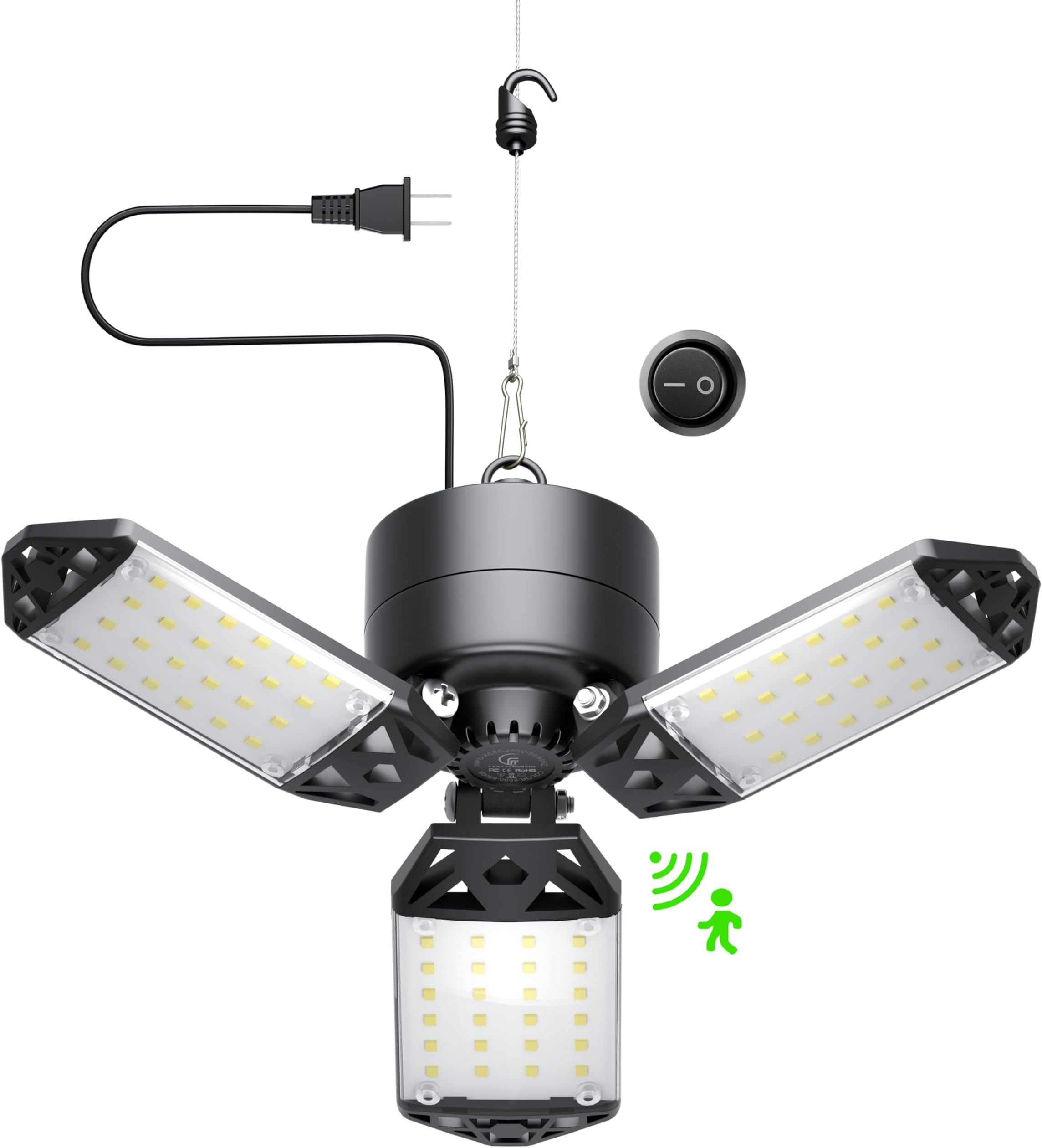 Craftersmark Garage Light Plug in Motion Sensor,80W Plug in LED Garage ...