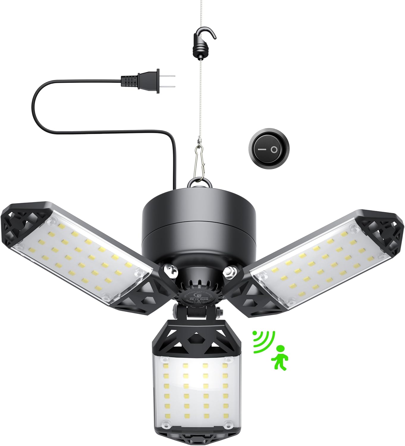 Craftersmark Garage Light Plug in Motion Sensor,80W Plug in LED Garage ...