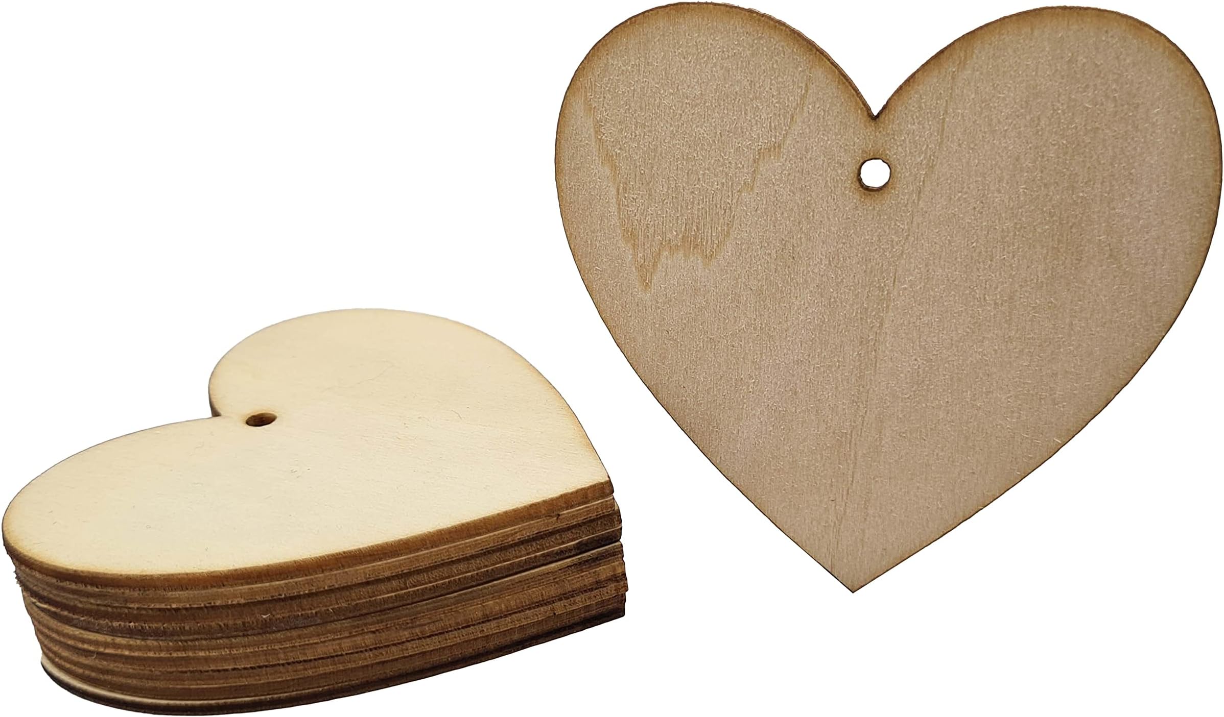 50 Pack of Wooden Love Hearts - 7.6x7.6 cm Unfinished Wooden Shaped ...