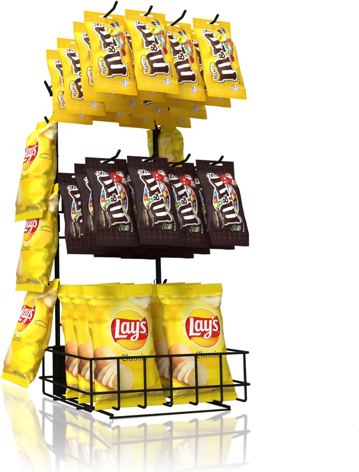 DS THE DISPLAY STORE Retail Display Rack, 12 Clips & 8 Peg Hooks Matte ...