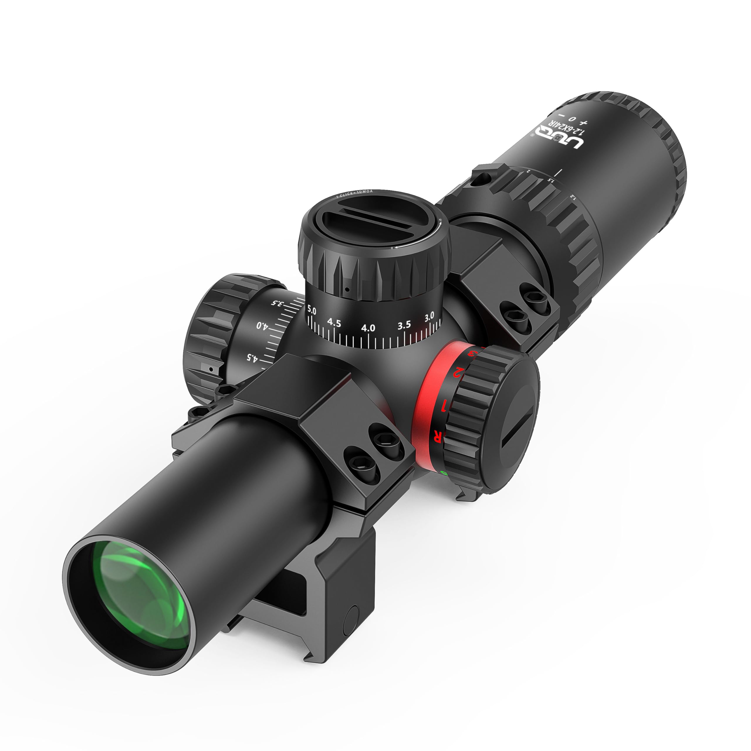 UUQ 1.2-6X24 Rifle Scope with BDC Reticle, Clear Green-Coated SFP ...