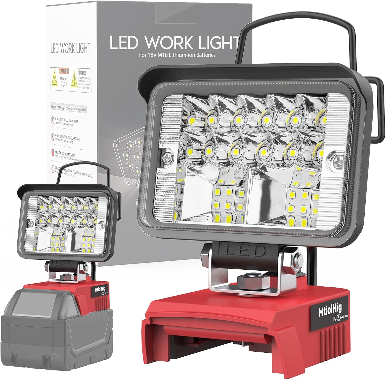 Cordless LED Work Light for Milwaukee 18v Battery - Flood Construction ...