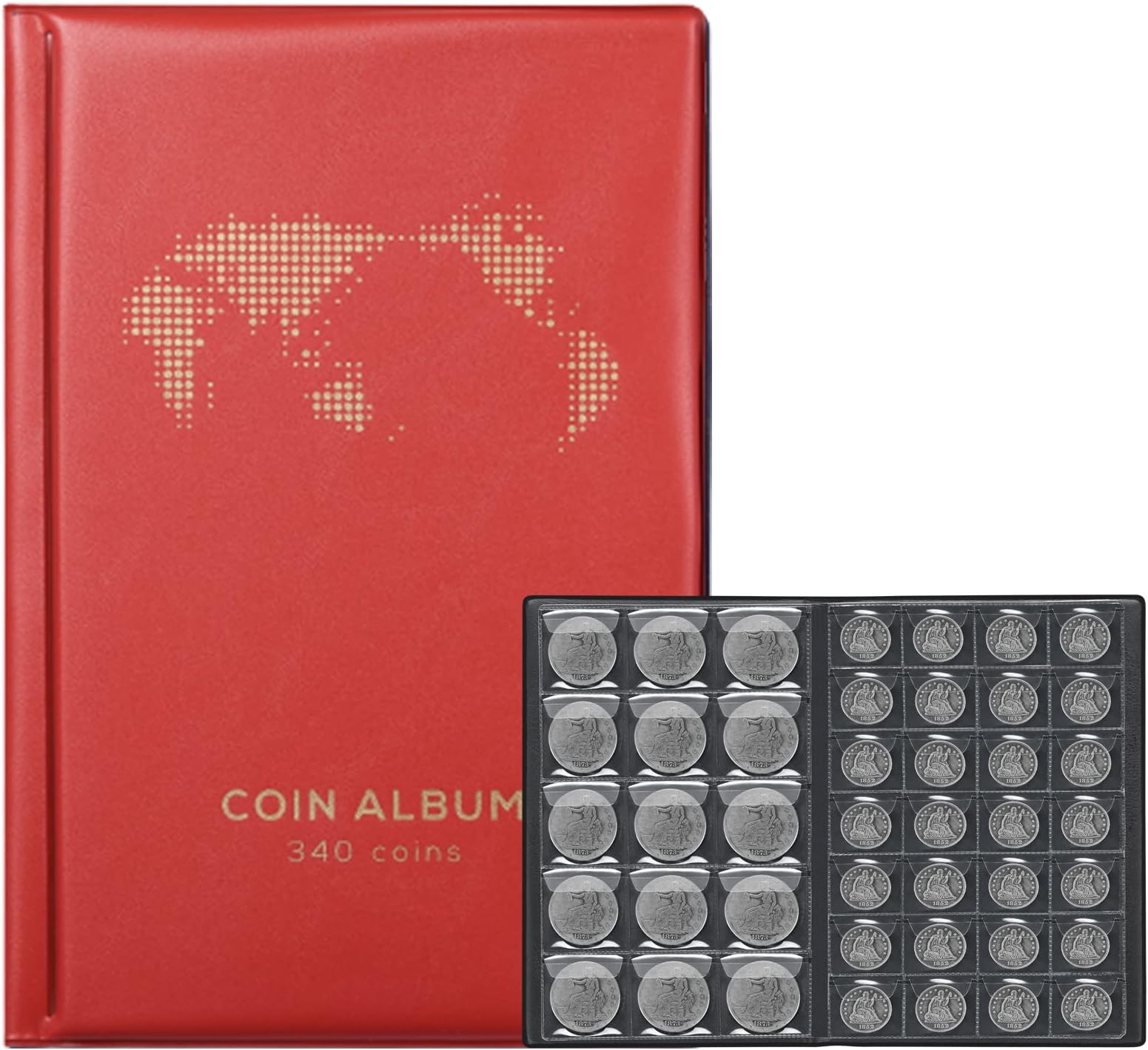 Amazon.com: Coin Album for Collectors,340 Pockets Coin Collection Book ...