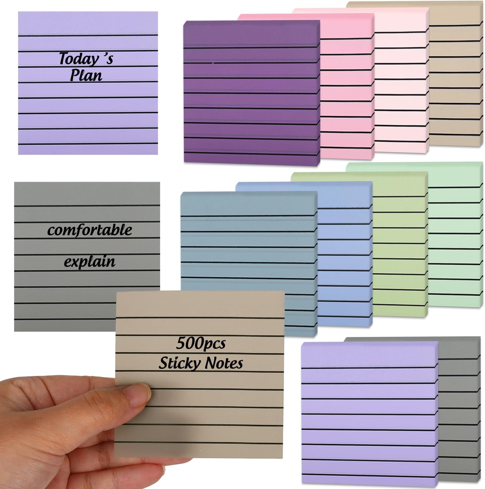 Amazon.com : JarThenaAMCS 500 Sheets Neutral Color Lined Translucent ...