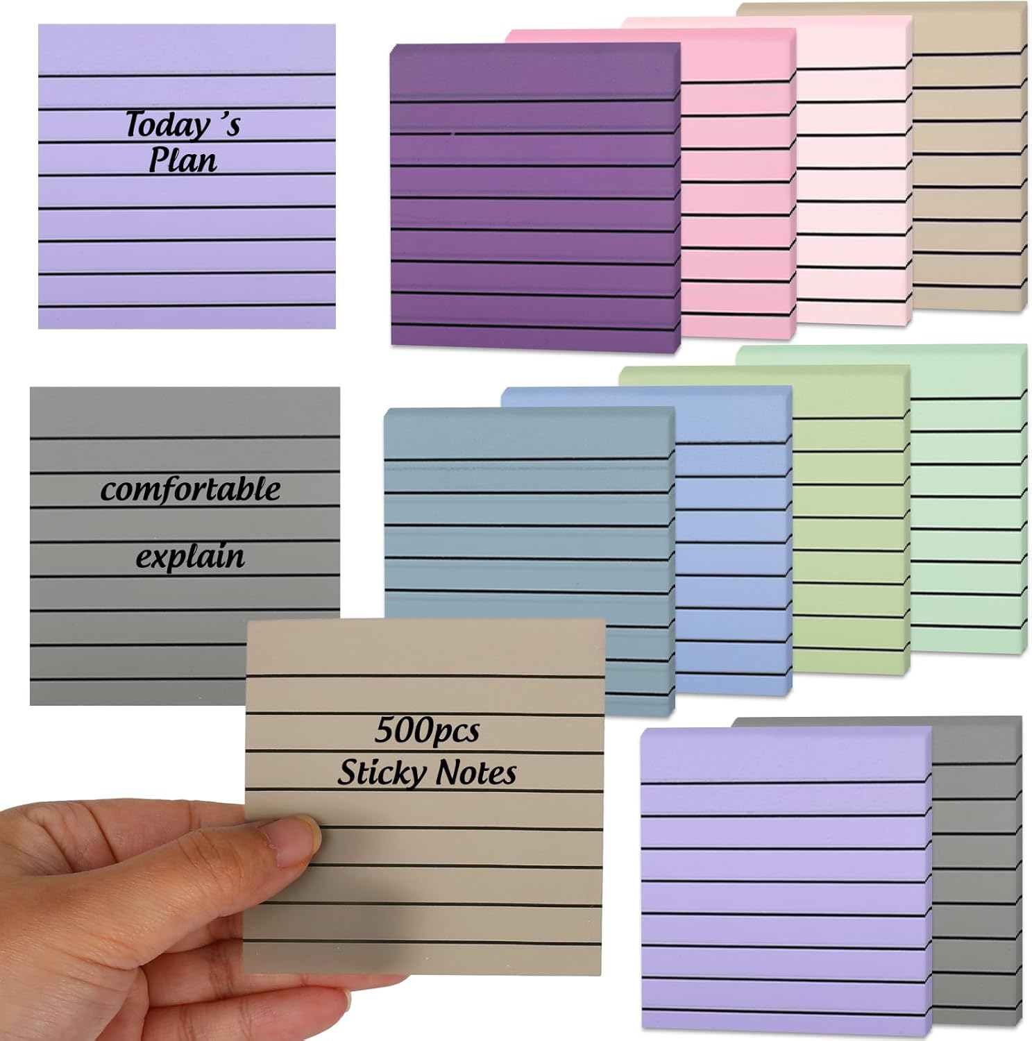 Amazon.com : JarThenaAMCS 500 Sheets Neutral Color Lined Translucent ...