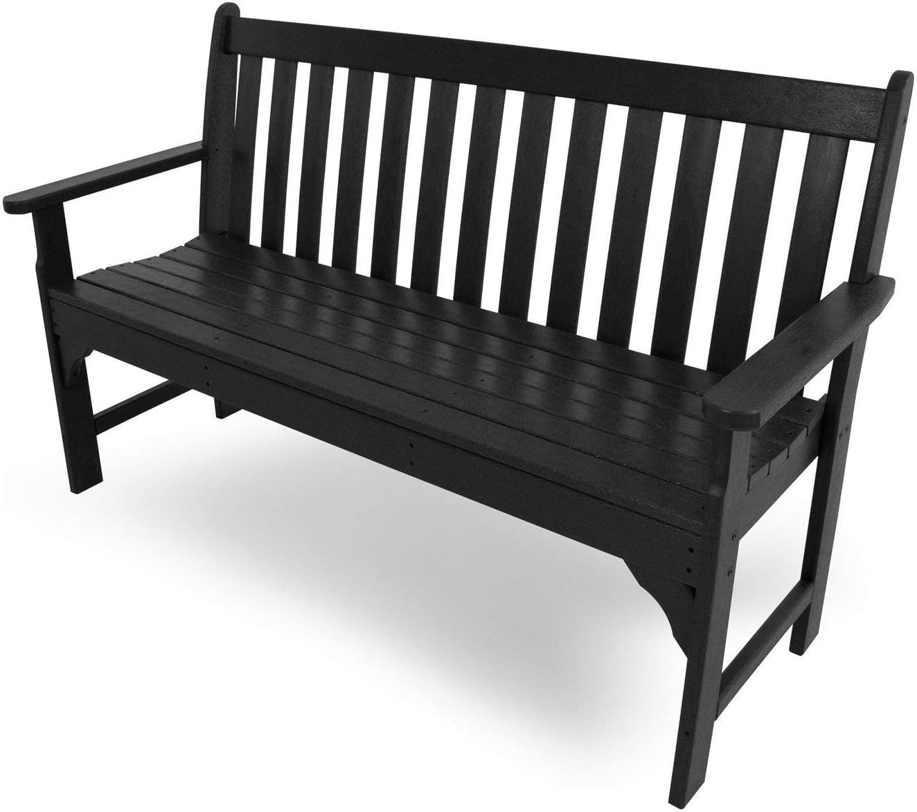 Amazon.com: POLYWOOD Vineyard 60" Outdoor Patio, Black Bench ...