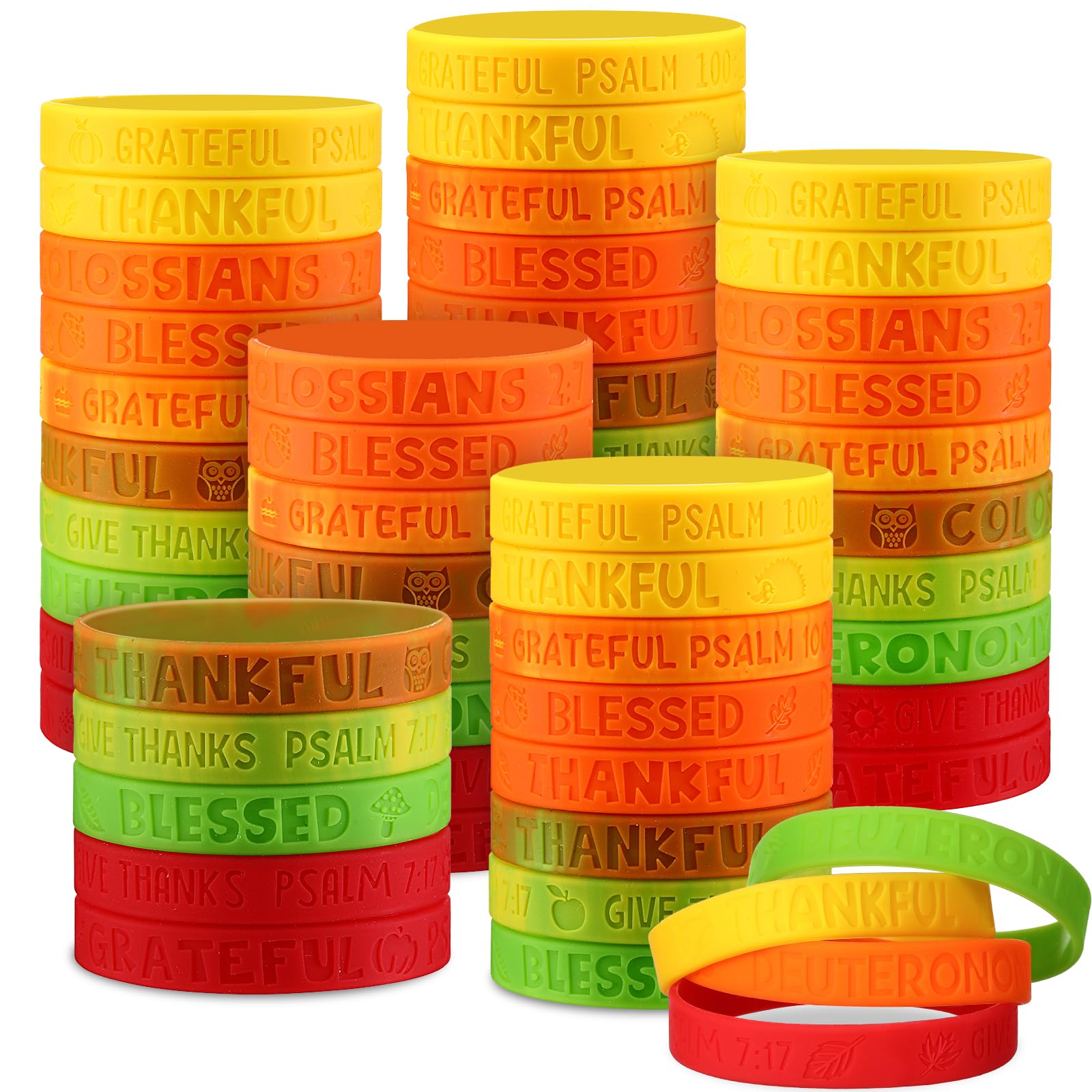 Amazon.com: PullCrease 200 Pcs Thanksgiving Fall Wristband Christian ...