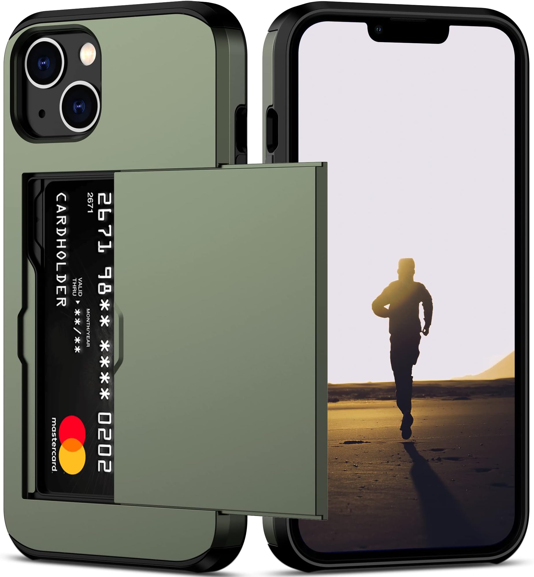 Amazon.com: Arichoe Compatible for iPhone 15 Case with Card Holder ...