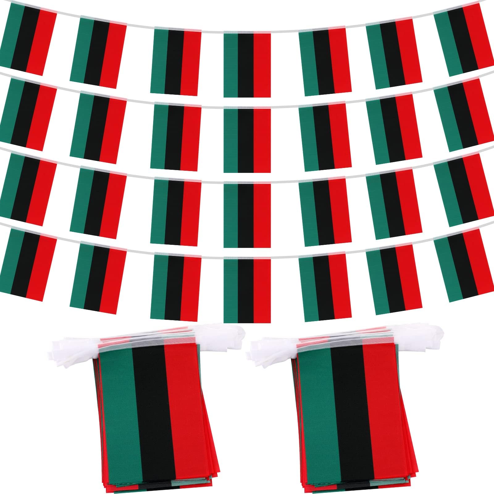 Amazon.com: Batiyeer 2 Strings 100 ft 76 Flags Juneteenth Flag Banner ...