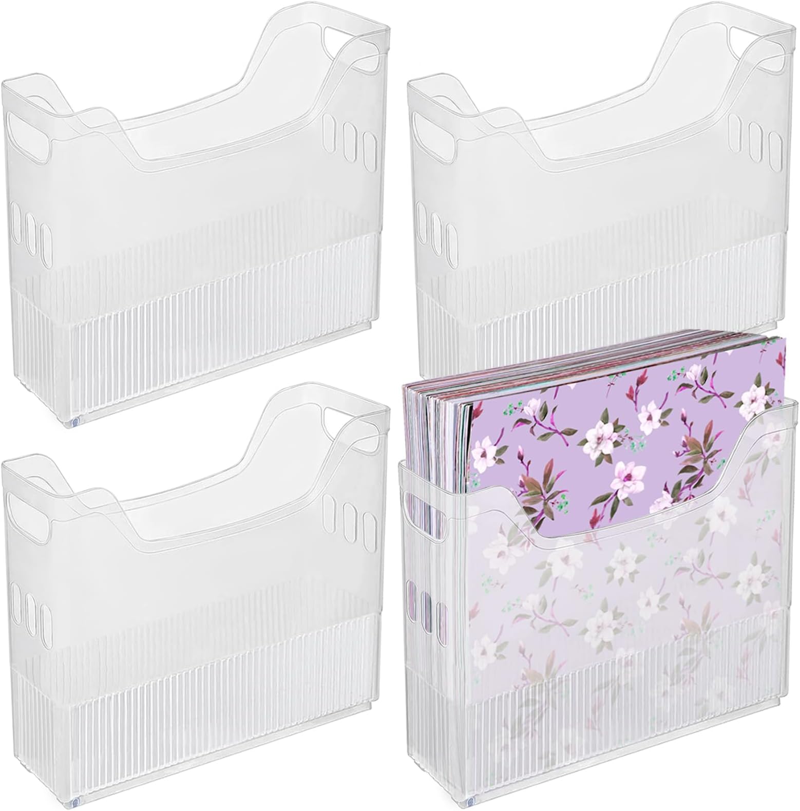 Amazon.com : Lzmvte 4 Pack Scrapbook Paper Storage, Plastic Scrapbook ...