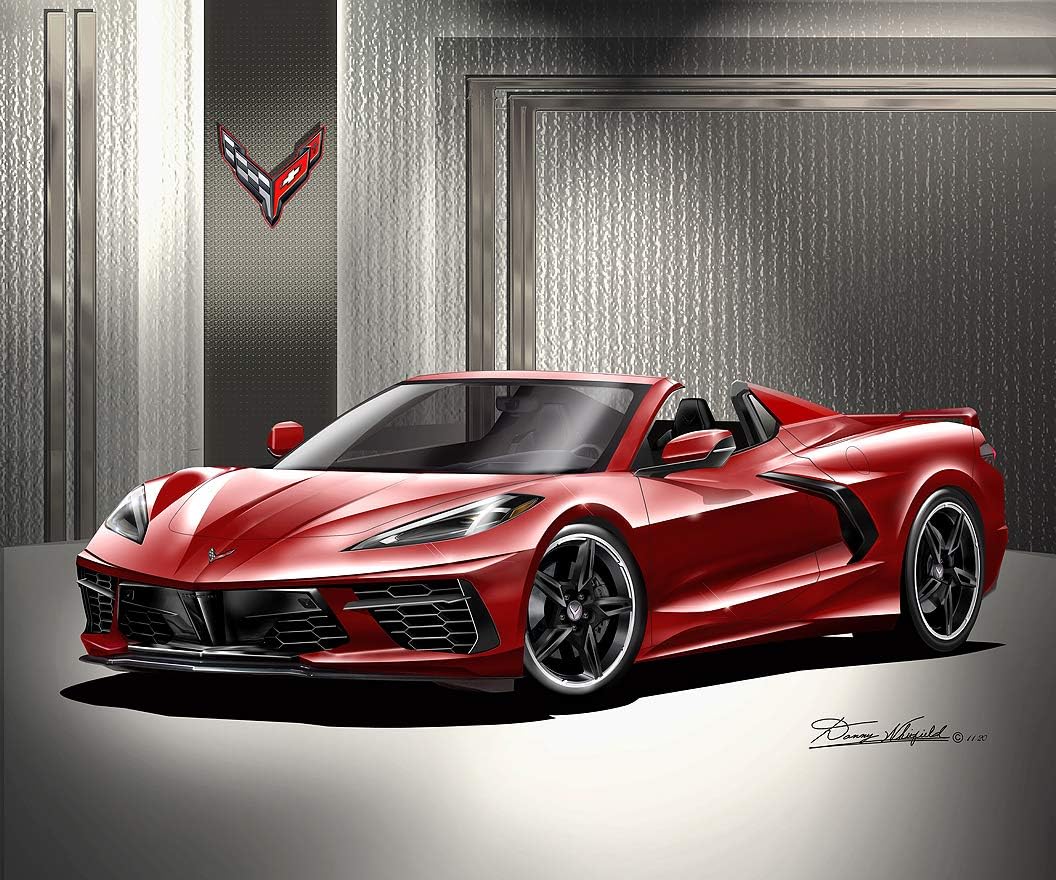 Amazon.com: 2020 C8 Corvette Convertible - Red Mist with Black 5 Spoke ...
