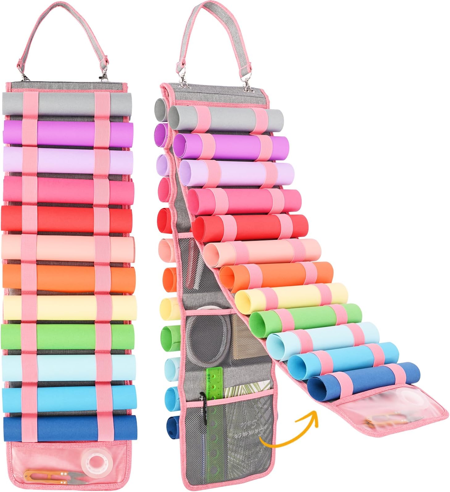 Amazon.com: SAIVEN Vinyl Roll Holder with 2 Hook, 48 Rolls Hanging ...