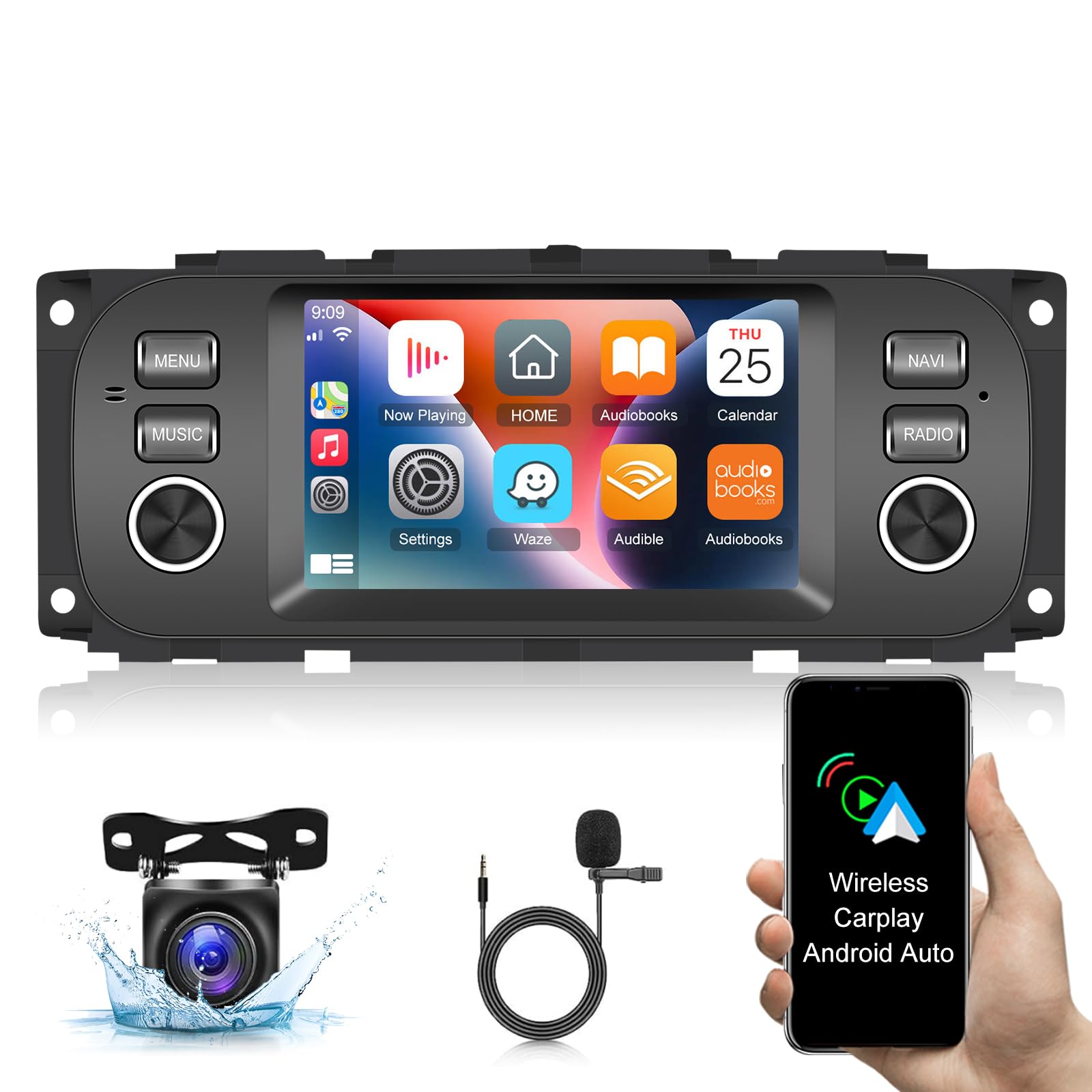 Amazon.com: Android Car Radio for Dodge/Jeep/Chrysler with Wireless ...
