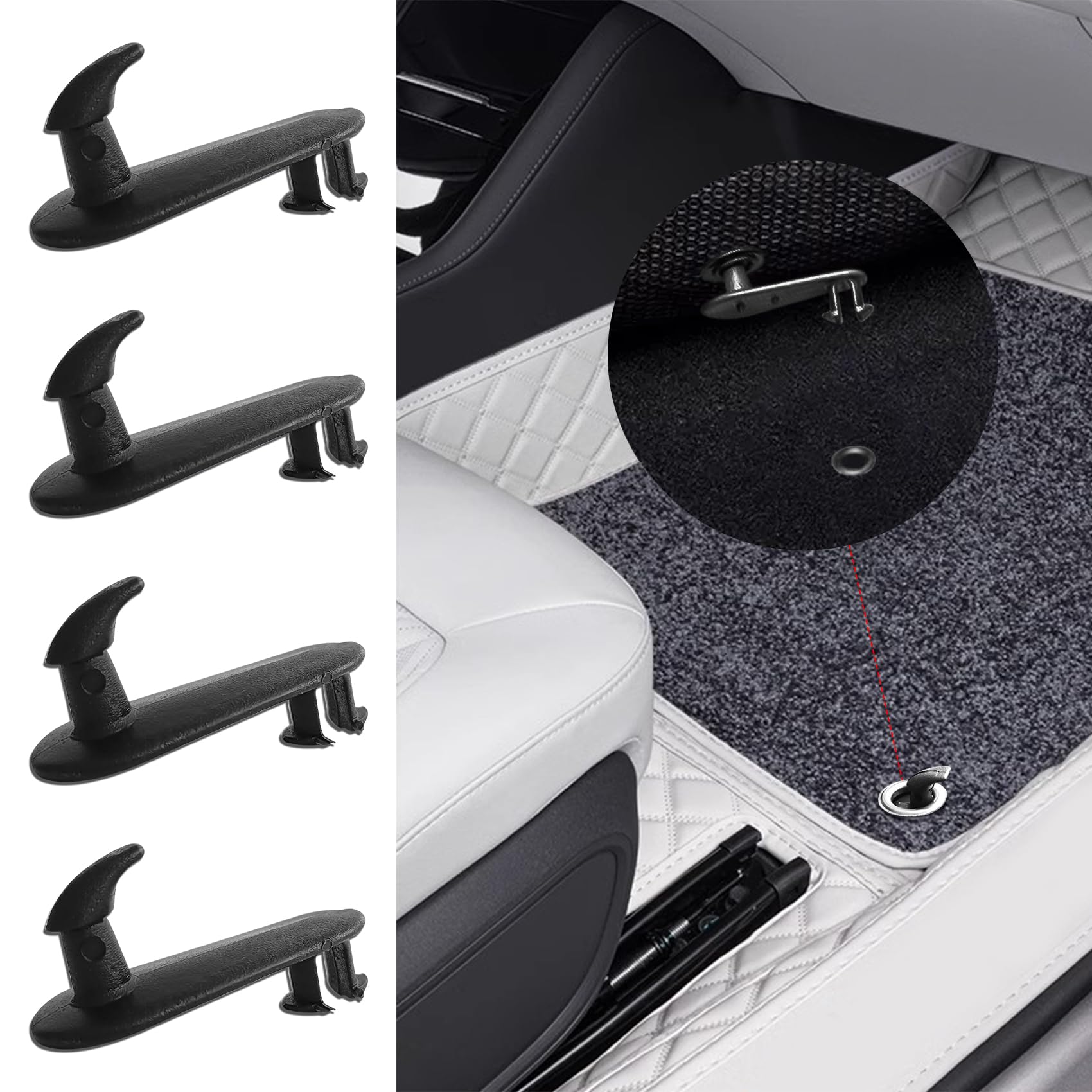 Amazon.com: Tecledsn 4PCS Car Floor Mat Clips, Carpet Holders Fixing ...