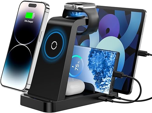 Amazon.com: Wireless Charger for iPhone - 5 in 1 Charging Station for ...
