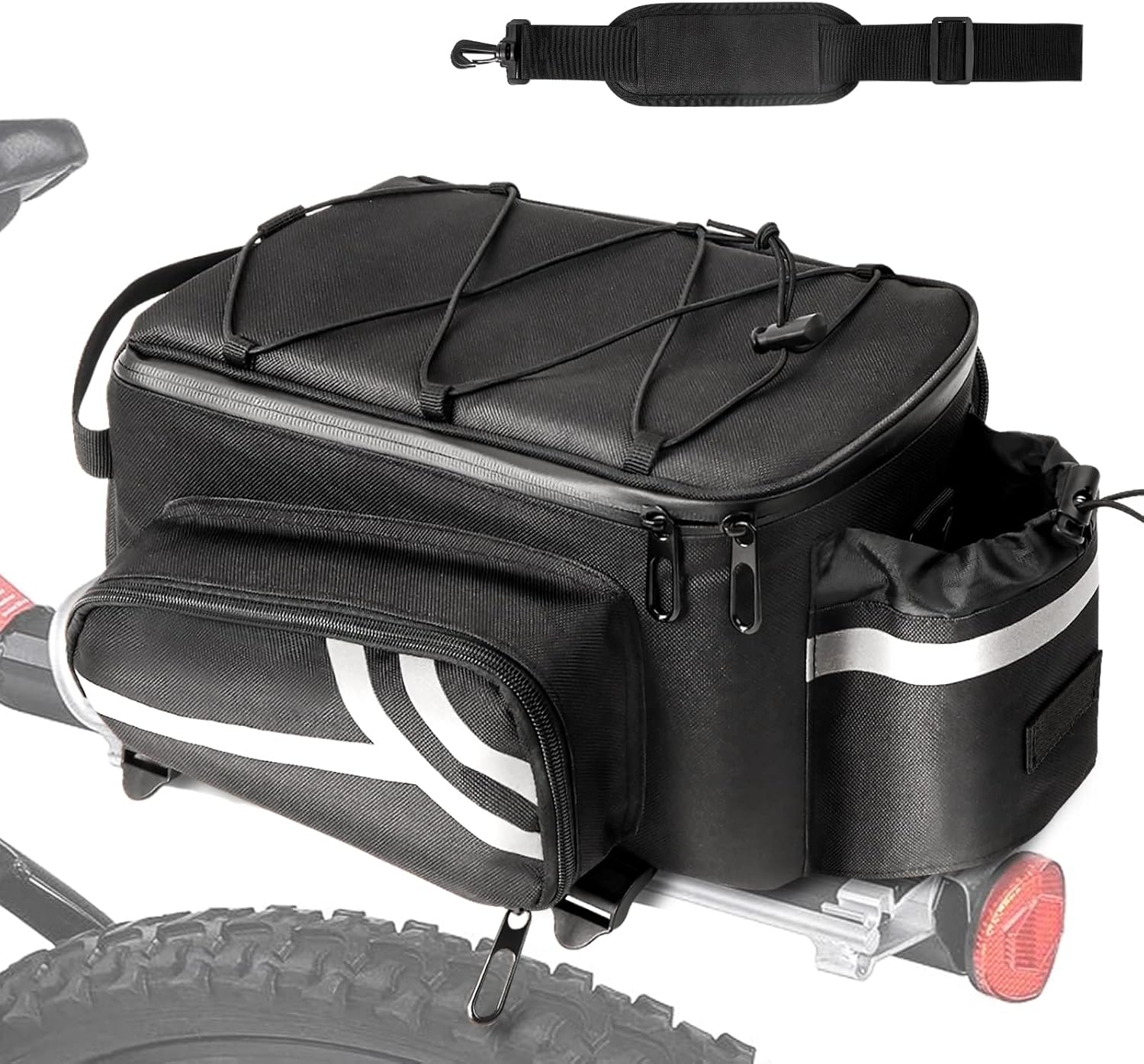 Amazon.com: Frephy Bike Bag Rear Rack Bike Rack Bag, 14.5L Waterproof Bike Saddle Bags for Rear ...