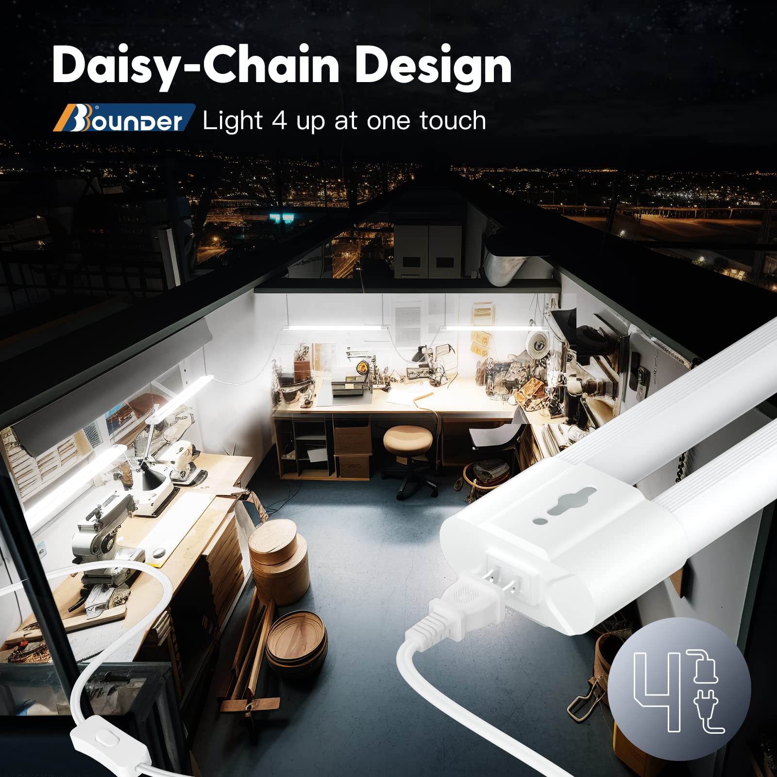 Snapklik.com : 3FT LED Shop Light Fixture, Super Bright 3300LM, Cool ...