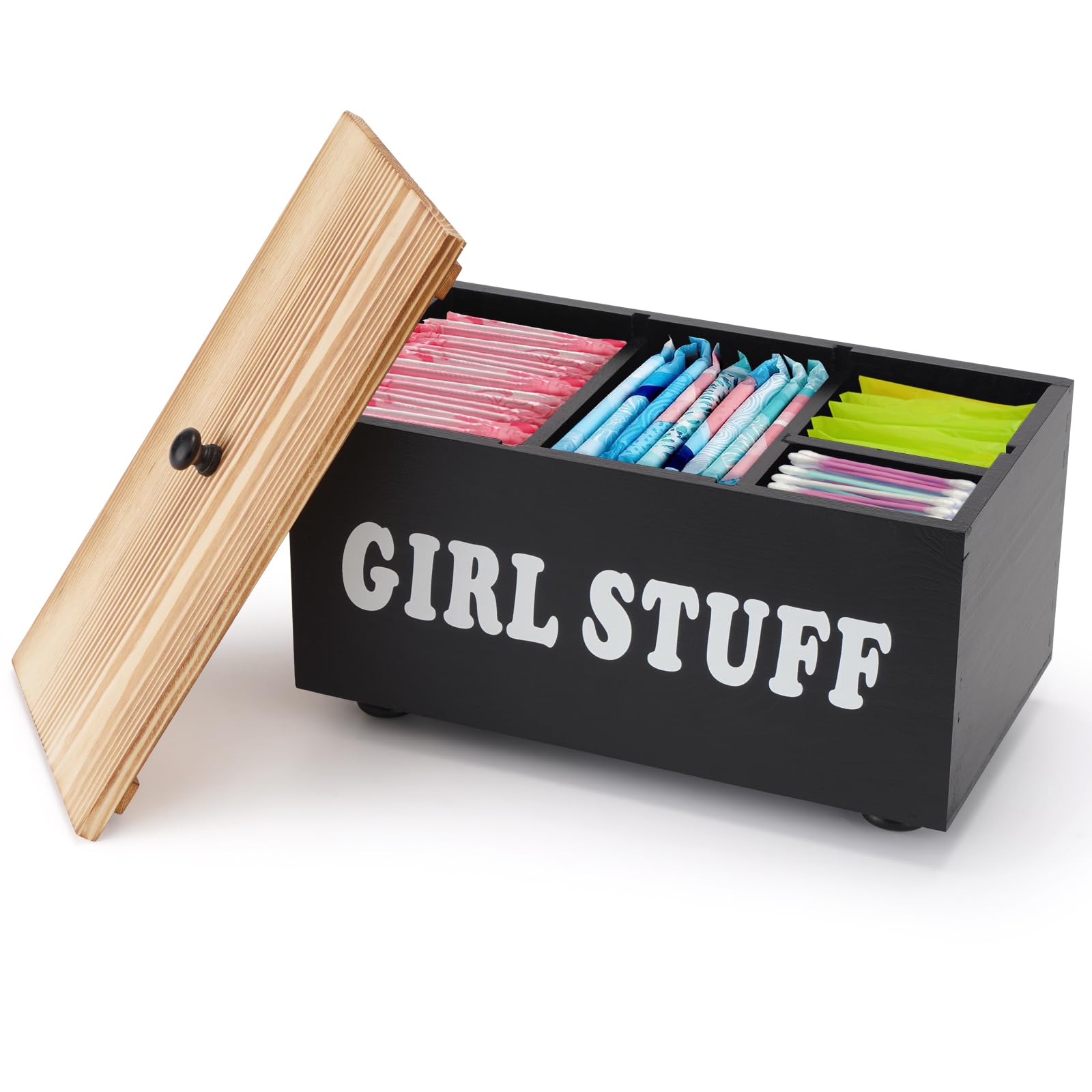 Amazon.com: Eurelca Tampon Holder for Bathroom, Rustic Wood Pad and ...