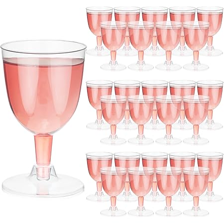 Amazon.com: Thenshop 200 Pack Disposable Plastic Wine Glasses with Stem ...