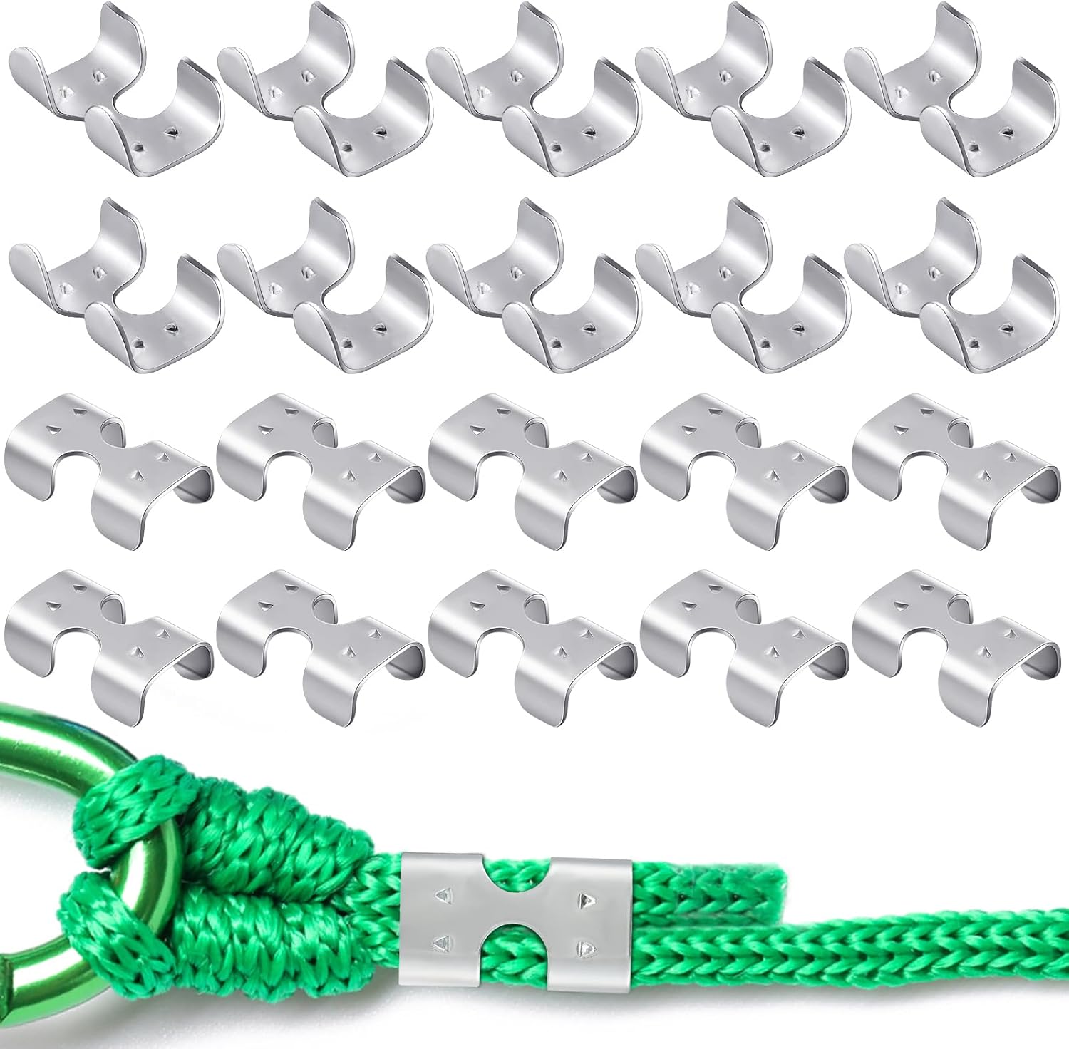 Zonon 20 Pack 5/8" Rope Clamps Heavy Duty Stainless Steel Double Rope ...