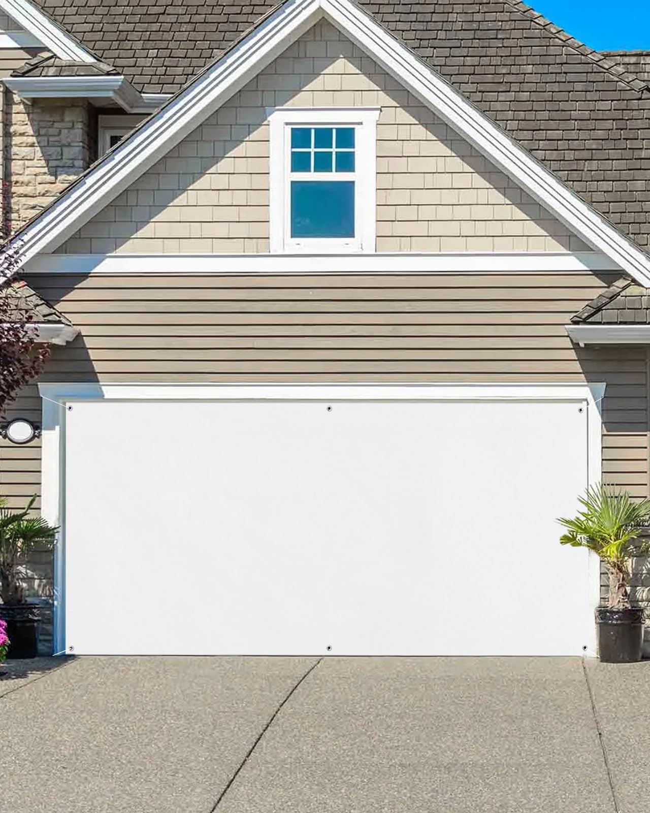 Amazon.com: White Garage Door Decorations, Garage Door Banner Cover ...