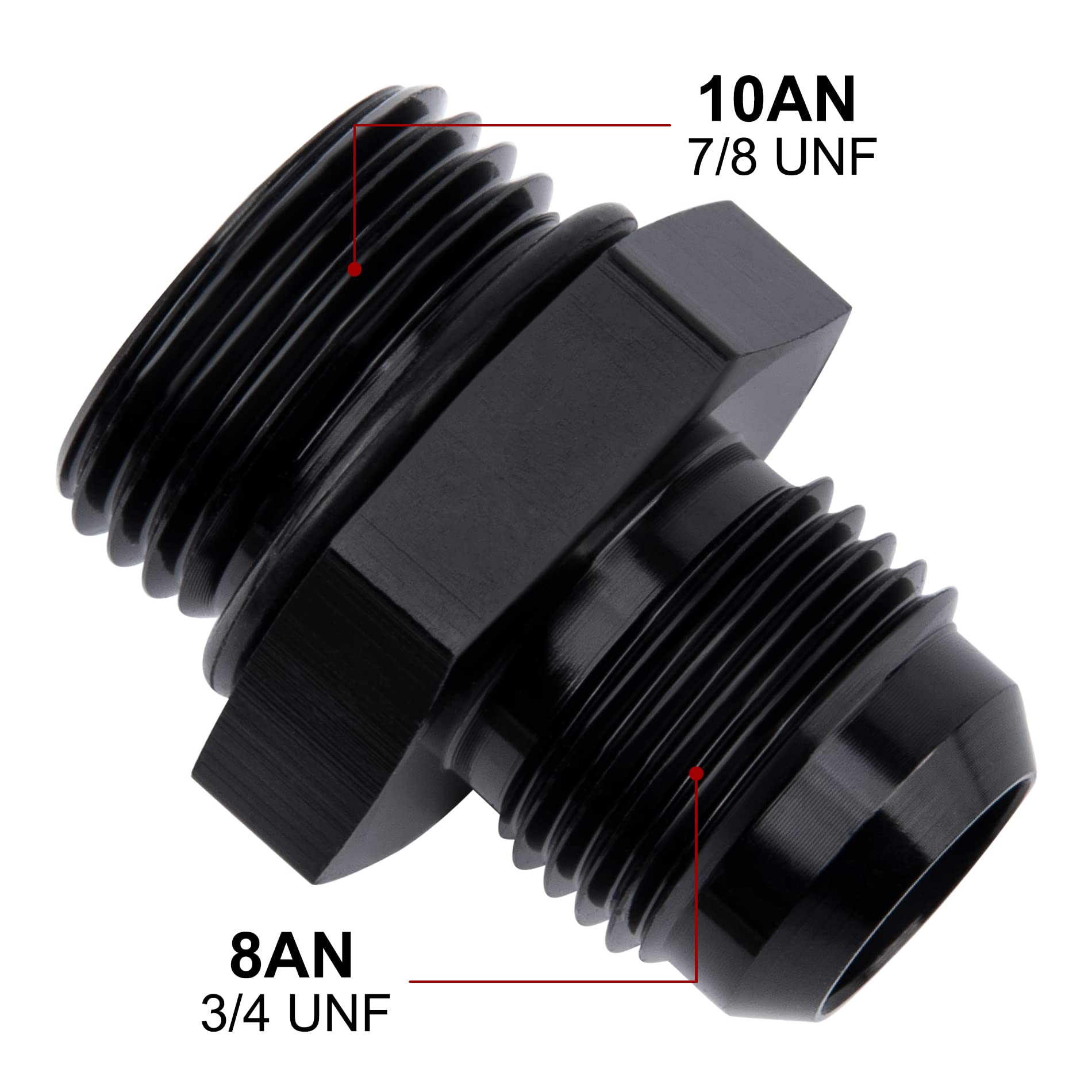Snapklik.com : 8AN Flare To AN10 ORB Male O-Ring Fitting Adapter 2PCS