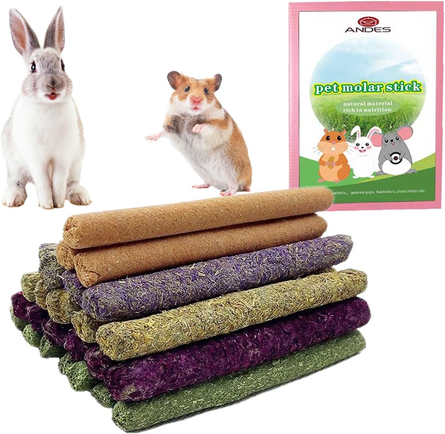 Amazon.com : Bissap 32PCS Bunny Chew Toys, Mixed Natural Timothy Hay ...