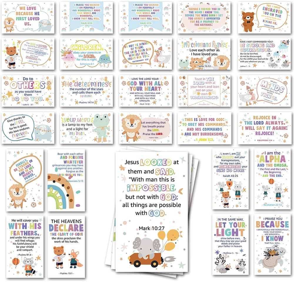 Amazon.com : 60 Prayer Cards Mini Scripture Cards with Assorted Bible ...