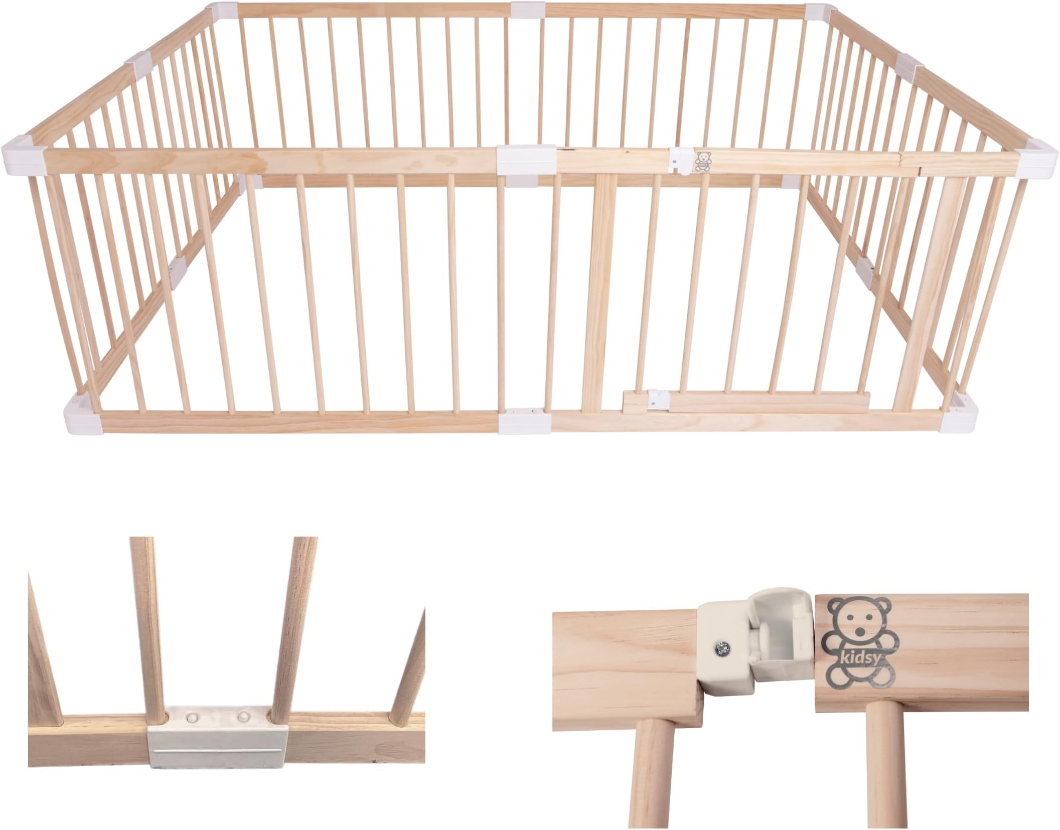 Amazon.com : GGF Wooden Baby Gate & Baby Playpen Play Yards for Babies ...