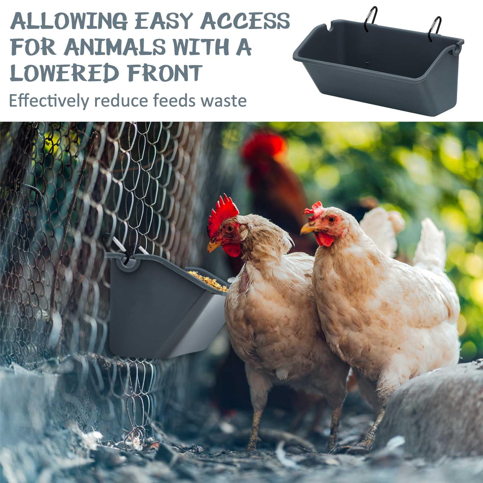 Snapklik.com : Wenqik 16 Pack 5 Quart Hanging Chicken Feeders Trough ...