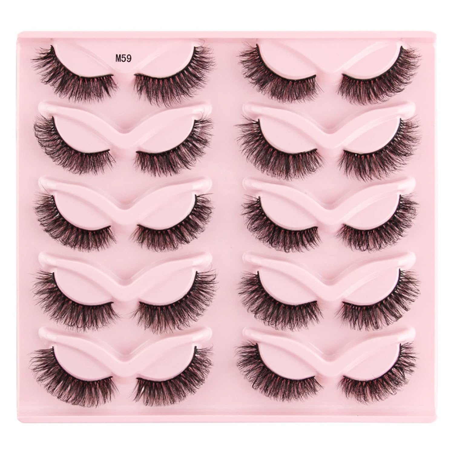Amazon.com: Half Lashes Natural Look Wispy Cat-Eye Eyelashes 3D False ...