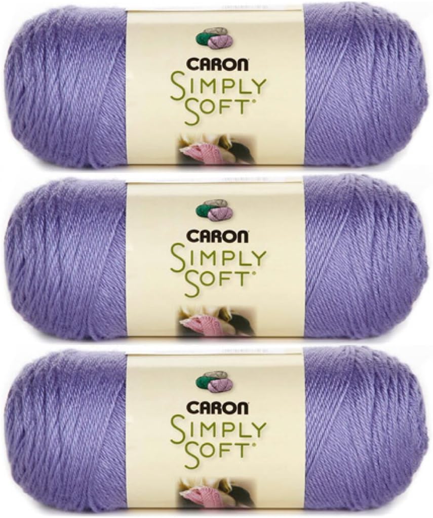Amazon.com: Caron Simply Soft Yarn Solids (3-Pack) Lavender Blue H97003 ...