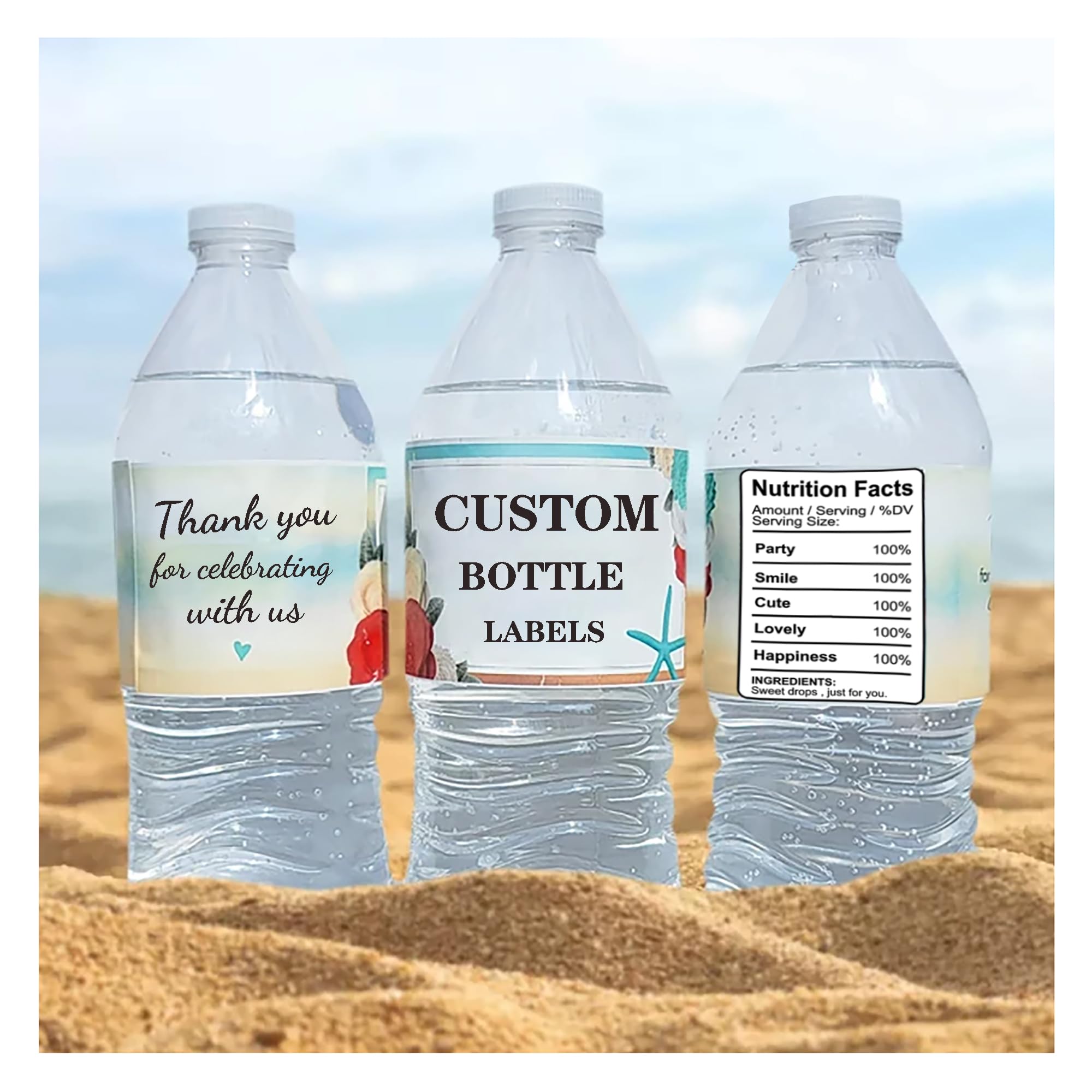 Amazon.com: Custom Waterproof Vinyl Bottle Labels,Personalized Water ...