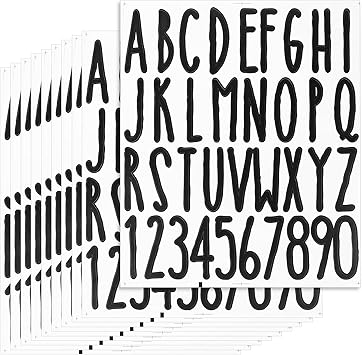 Amazon.com: 360 Pieces 10 Sheets Black Letter Number Stickers Vinyl ...