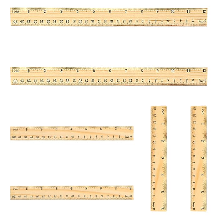 Buy 6 PCS Wooden Ruler, Flat Ruler Vintage Ruler Teaching Ruler Student ...
