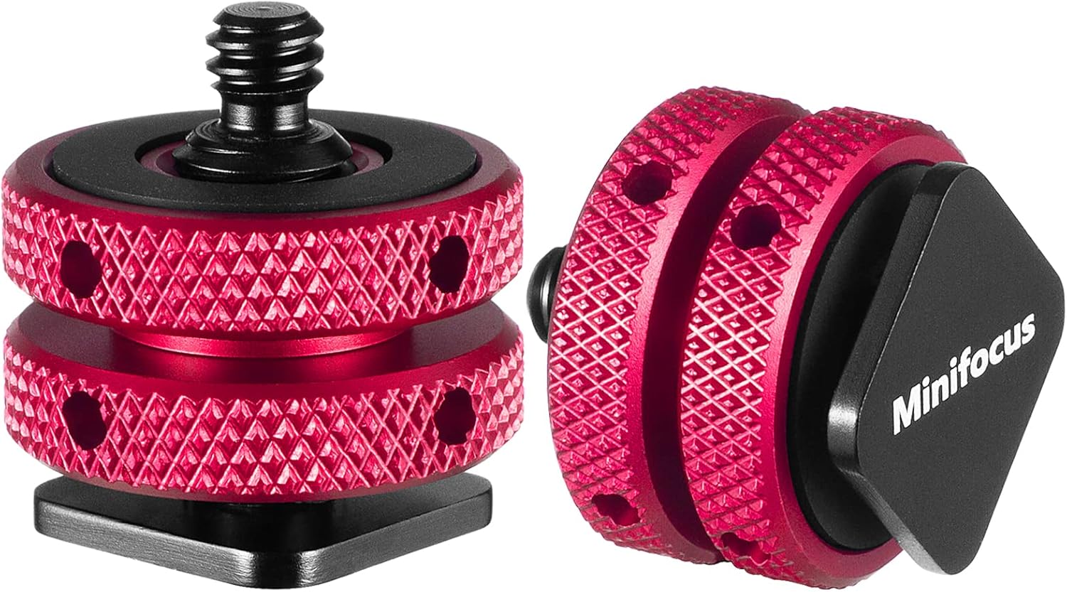 Amazon.com: MINIFOCUS Camera Hot Shoe Mount Adapter, Double Nut with 1/ ...