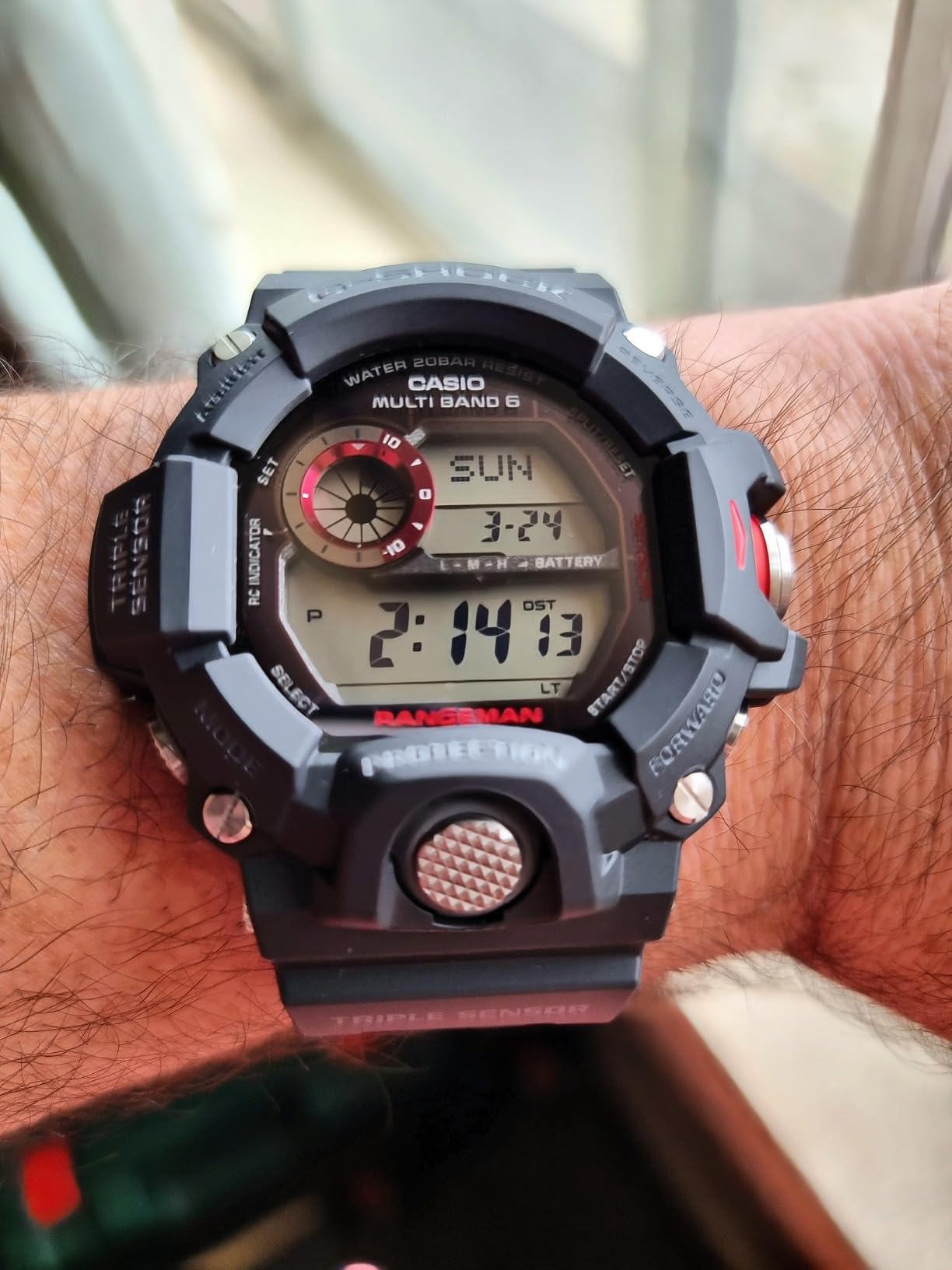 Casio Men's G-Shock Rangeman Triple Sensor Direction Solar Power Watch ...