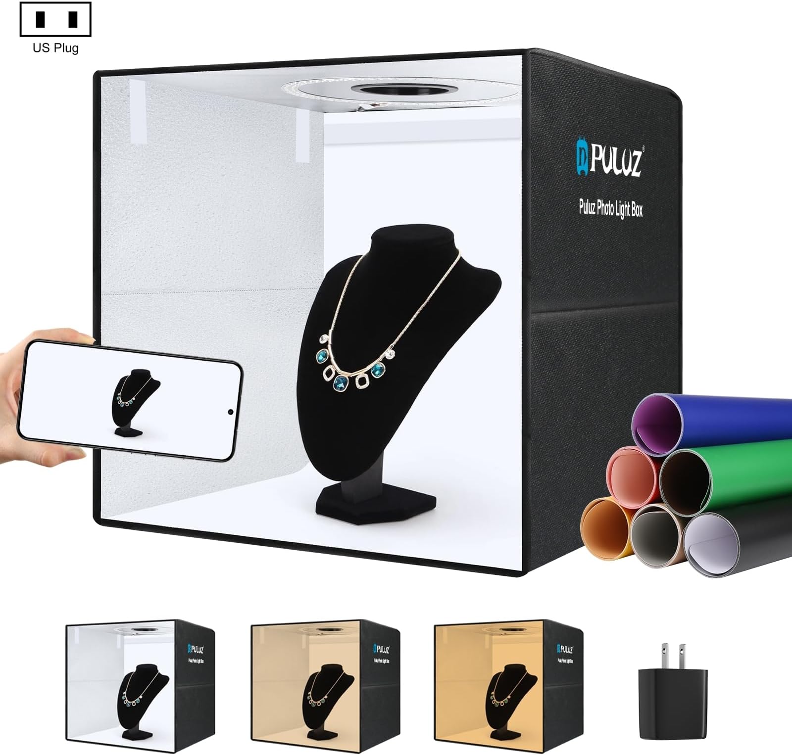 PULUZ Light Box Photography, 20"/50cm Professional Dimmable Shooting ...