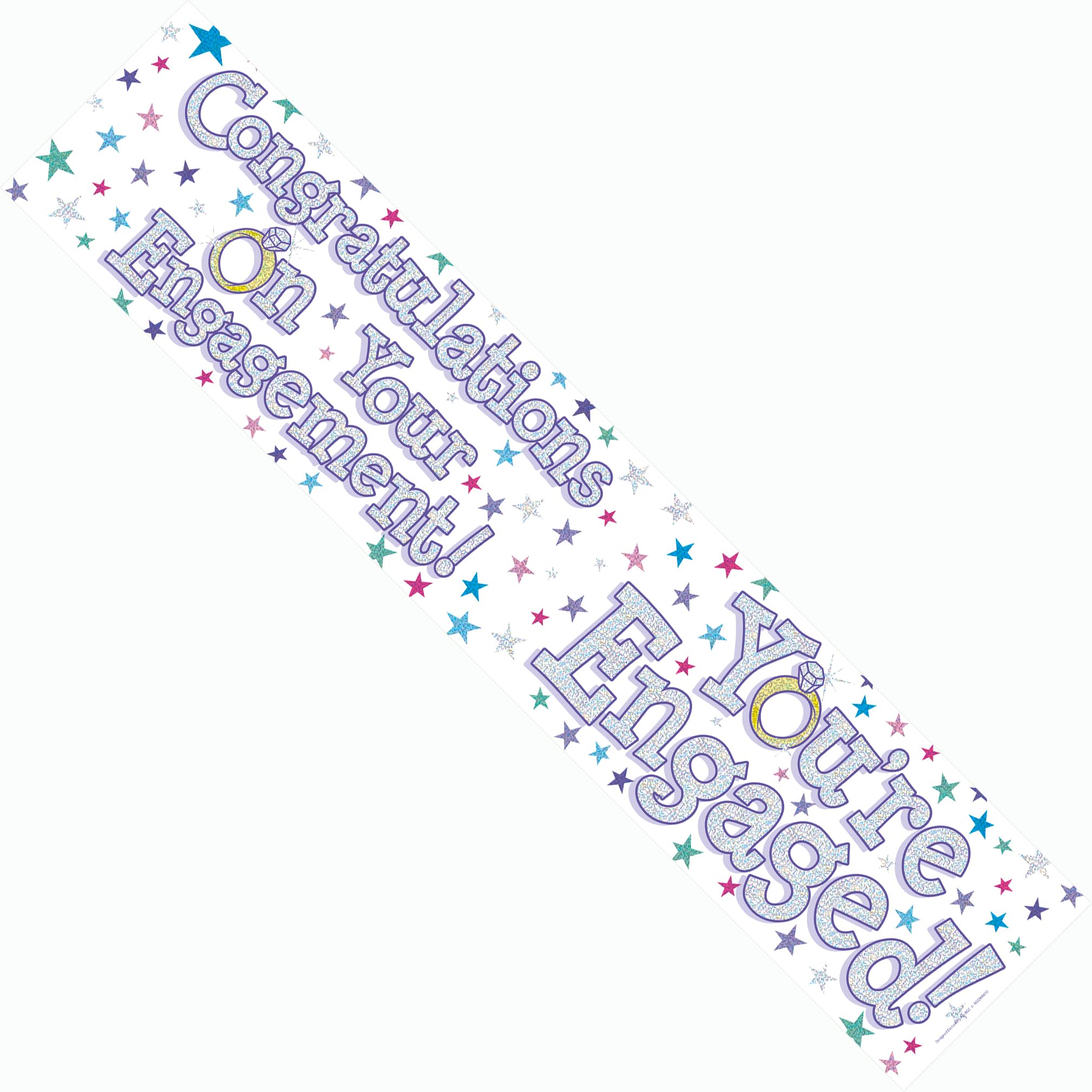 Congratulations On Your Engagement Party Banner Giant Extra Wide Happy ...