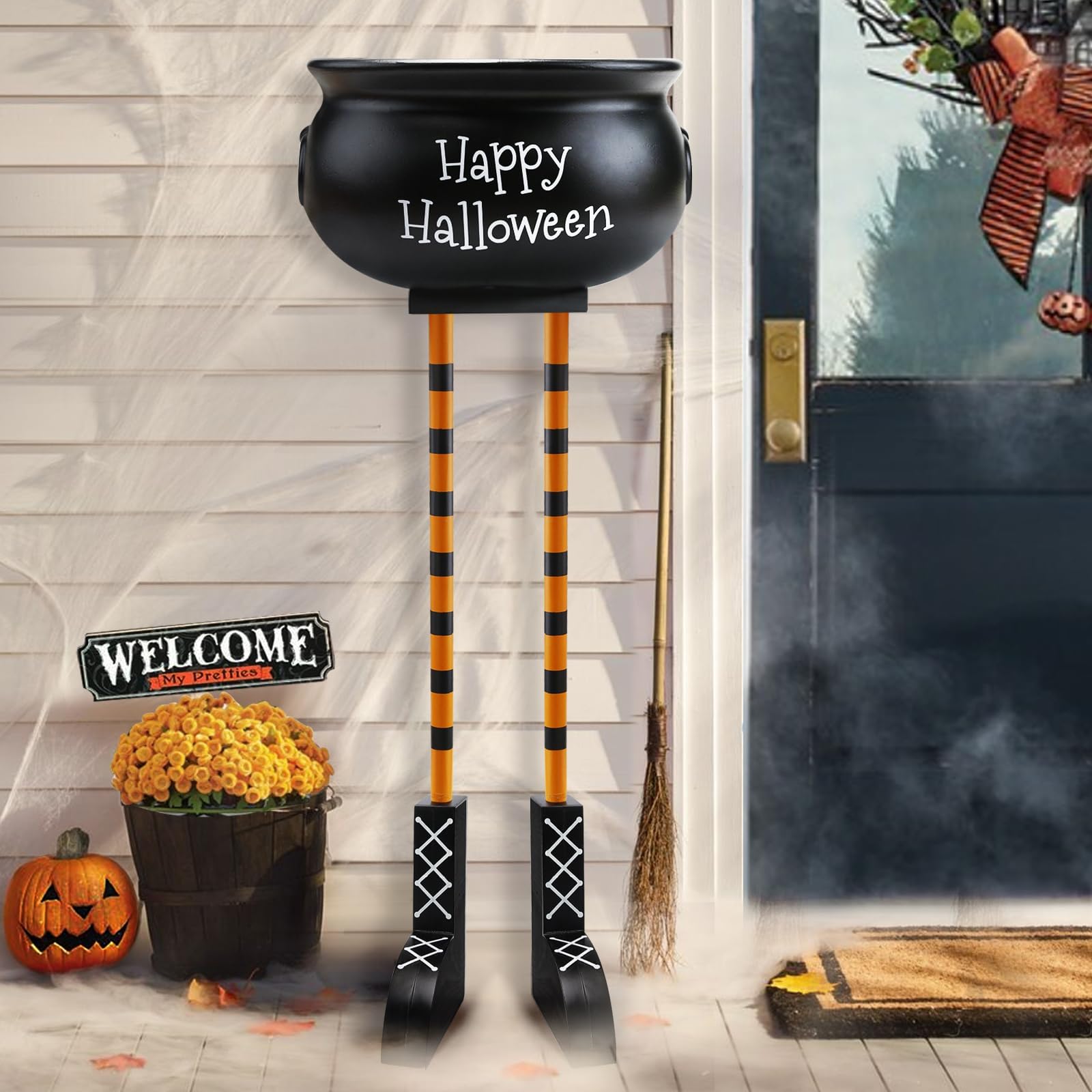 Amazon.com | Roshtia 2 Pcs Halloween Candy Bowl Animated Skeleton and ...