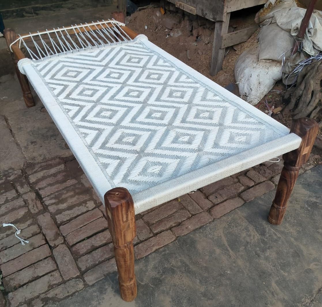 Eppotum Desi Natural Khatiya Khaat Khatla Indoor Outdoor Indian Wooden ...