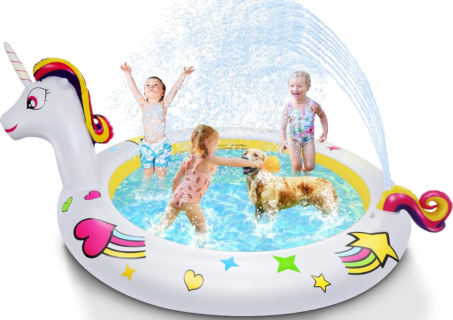 Amazon.com: 91'' Inflatable Sprinkler Pool 丨Unicorn Sprinkler Pool for ...
