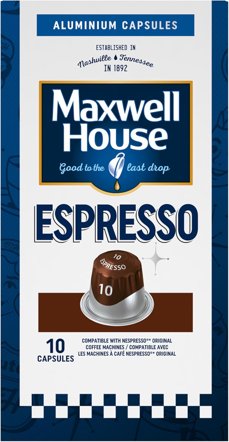 MAXWELL HOUSE- Espresso - Intensity 10-10 Aluminium Coffee Capsules ...