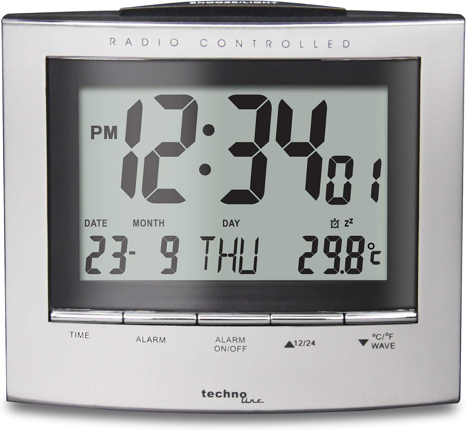 TECHNOLINE WT 280 Radio Controlled Clock, Plastic, Silver : Amazon.co ...