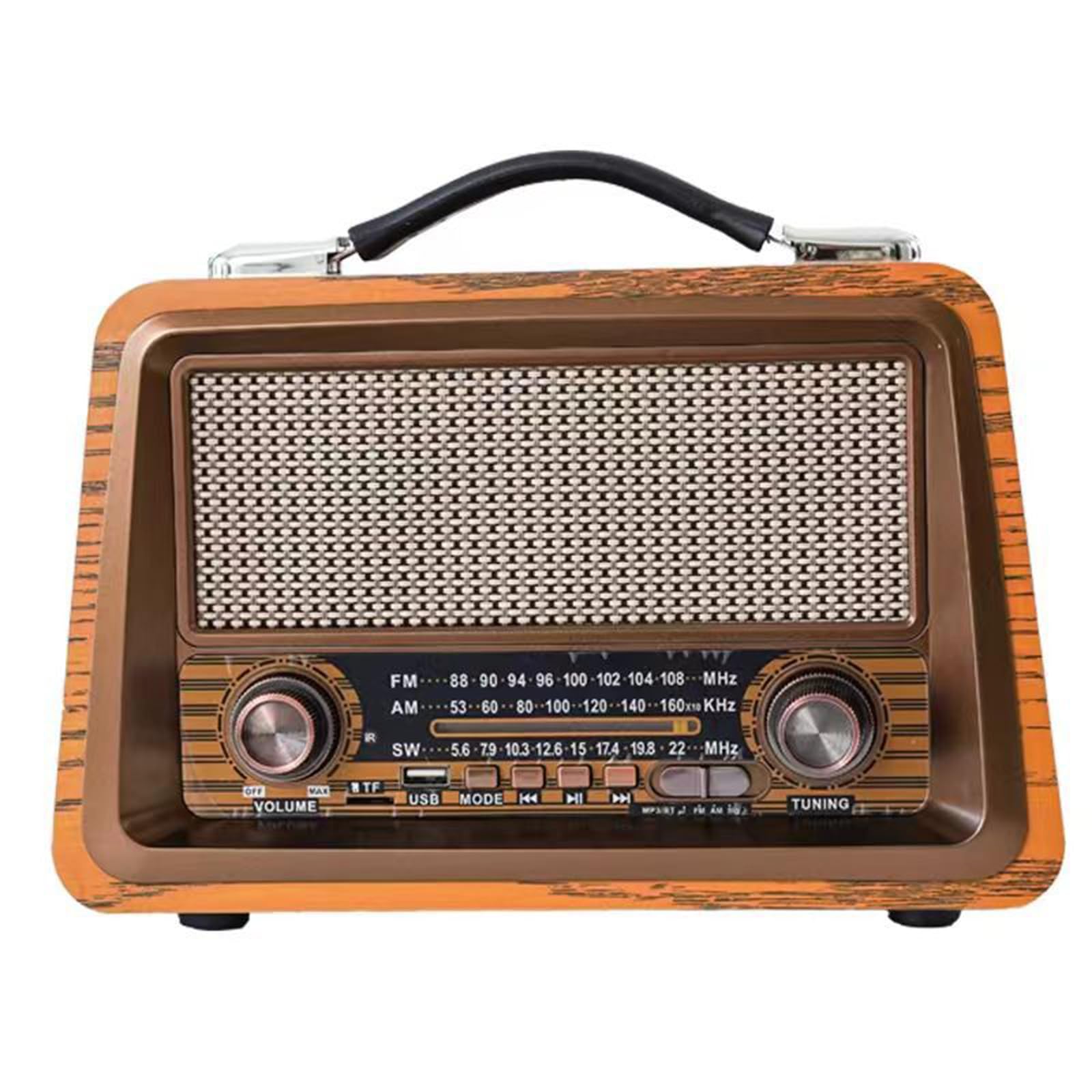 Retro 3-band Radio, USB TF AUX MP3 Old-fashioned Classic Style Portable ...