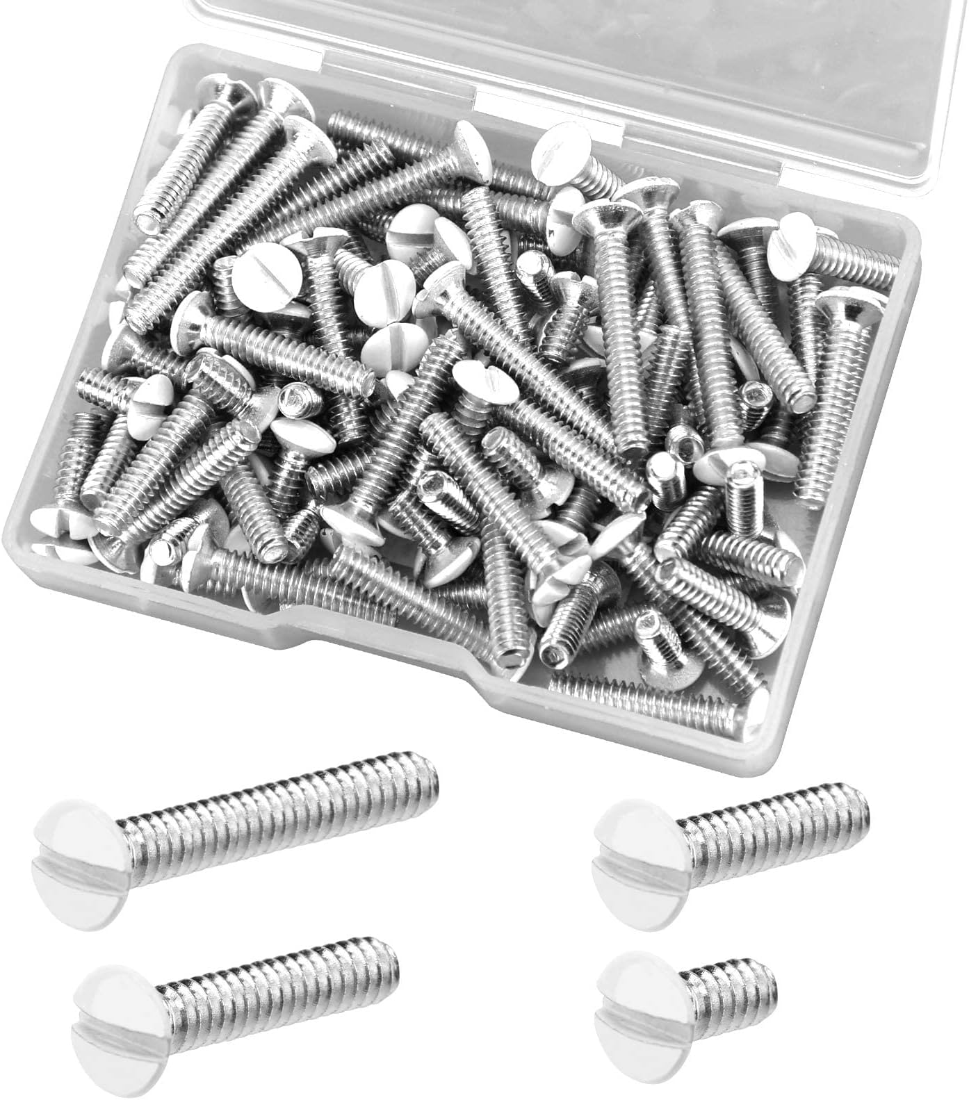 100 Packs Wall Plate Screws, Taezn Outlet Cover Screws 4 Length Sizes 6 ...