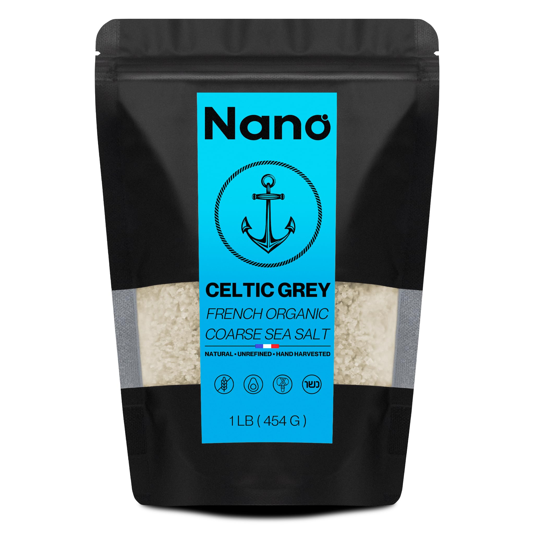 NANO Celtic Grey Sea Salt Organic, Coarse 82 MINERALS | 1 lb (454g ...
