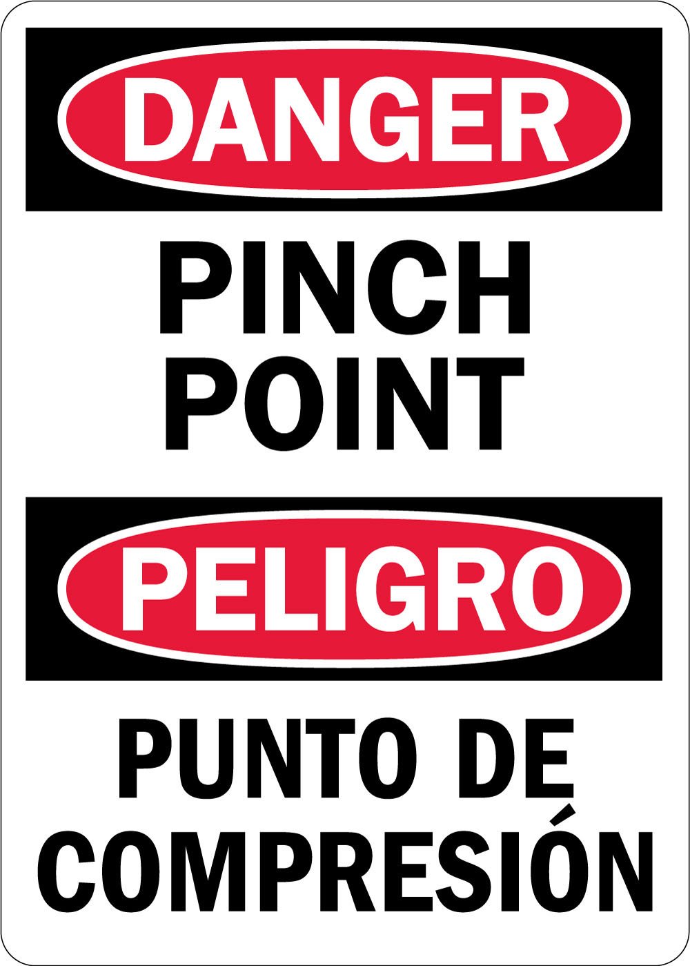 SmartSign “Danger - Pinch Point” Bilingual Label | 10" x 14" Laminated ...